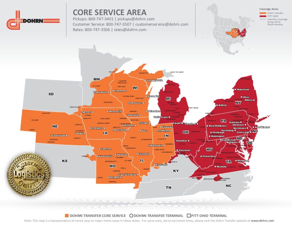 Service Map – Dohrn Transfer Company
