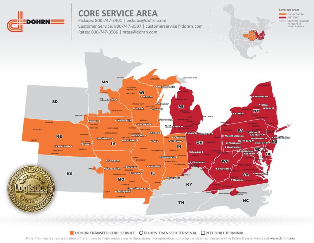 Service Map – Dohrn Transfer Company